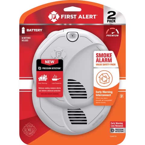 First Alert Wireless Interconnect Battery-Powered Photoelectric Smoke ...