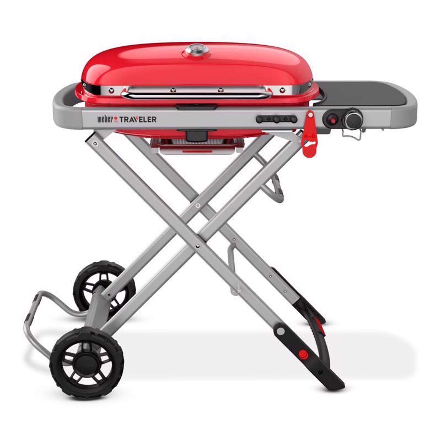 Weber Traveler 1 Burner Liquid Propane Portable Grill Red for sale ...