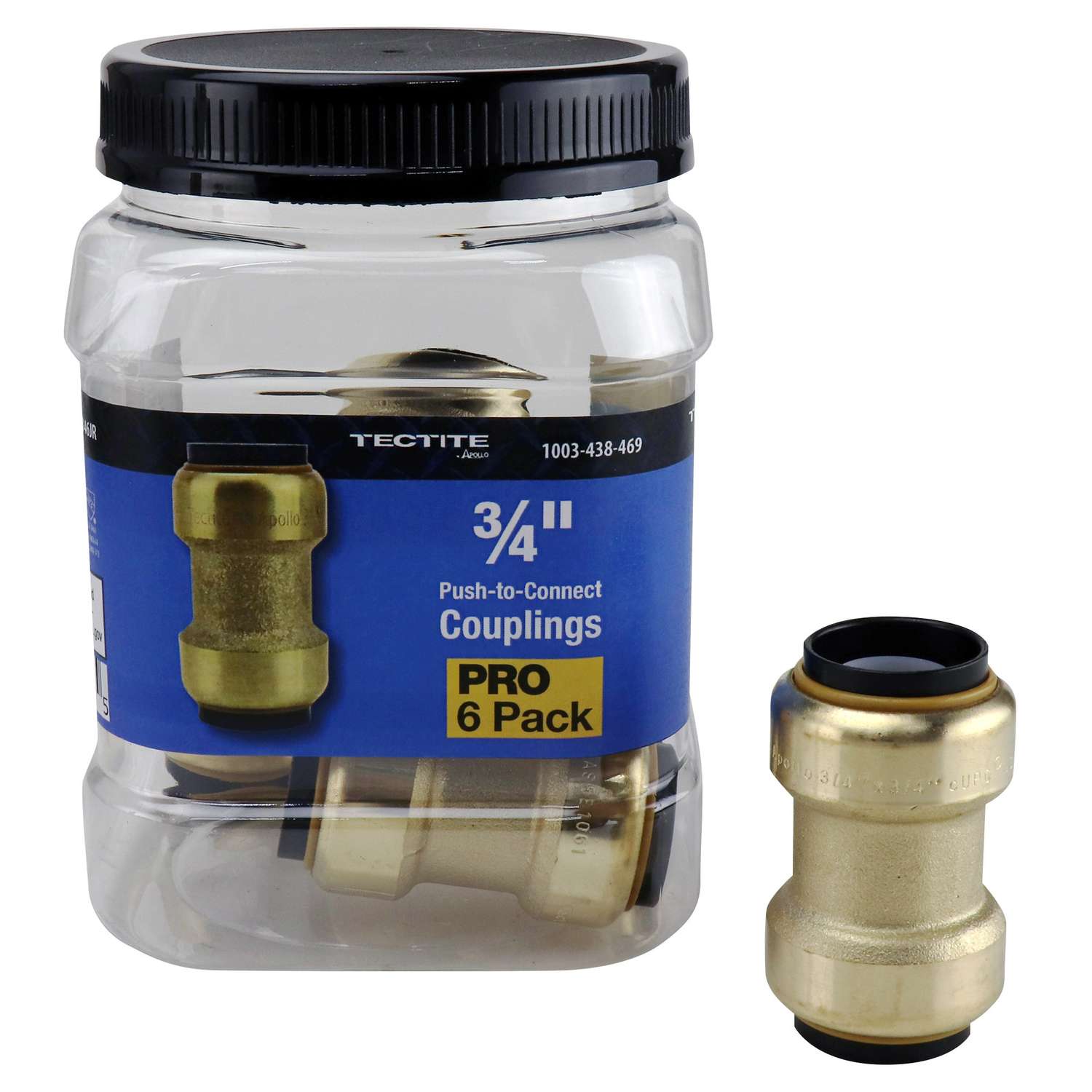 Apollo Tectite Push to Connect 3/4 in. PTC in to X 3/4 in. D PTC Brass Coupling Mfr# FSBC346JR ...