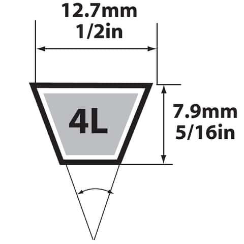 Mitsuboshi FHP 4L340 Standard General Utility V-Belt 0.5 in. W X 34 in ...