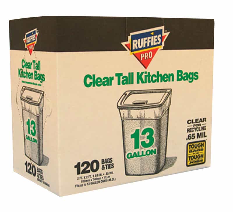 Ruffies Pro 13 gal. Tall Kitchen Bags Wing Ties 120 pk - Ace Hardware