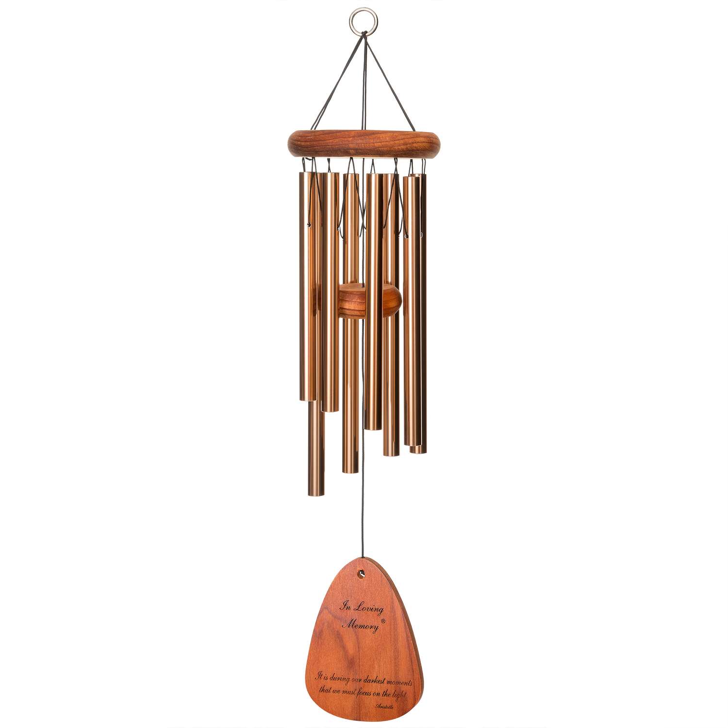 Wind River In Loving Memory Bronze Aluminum/Wood 24 in. Wind Chime ...