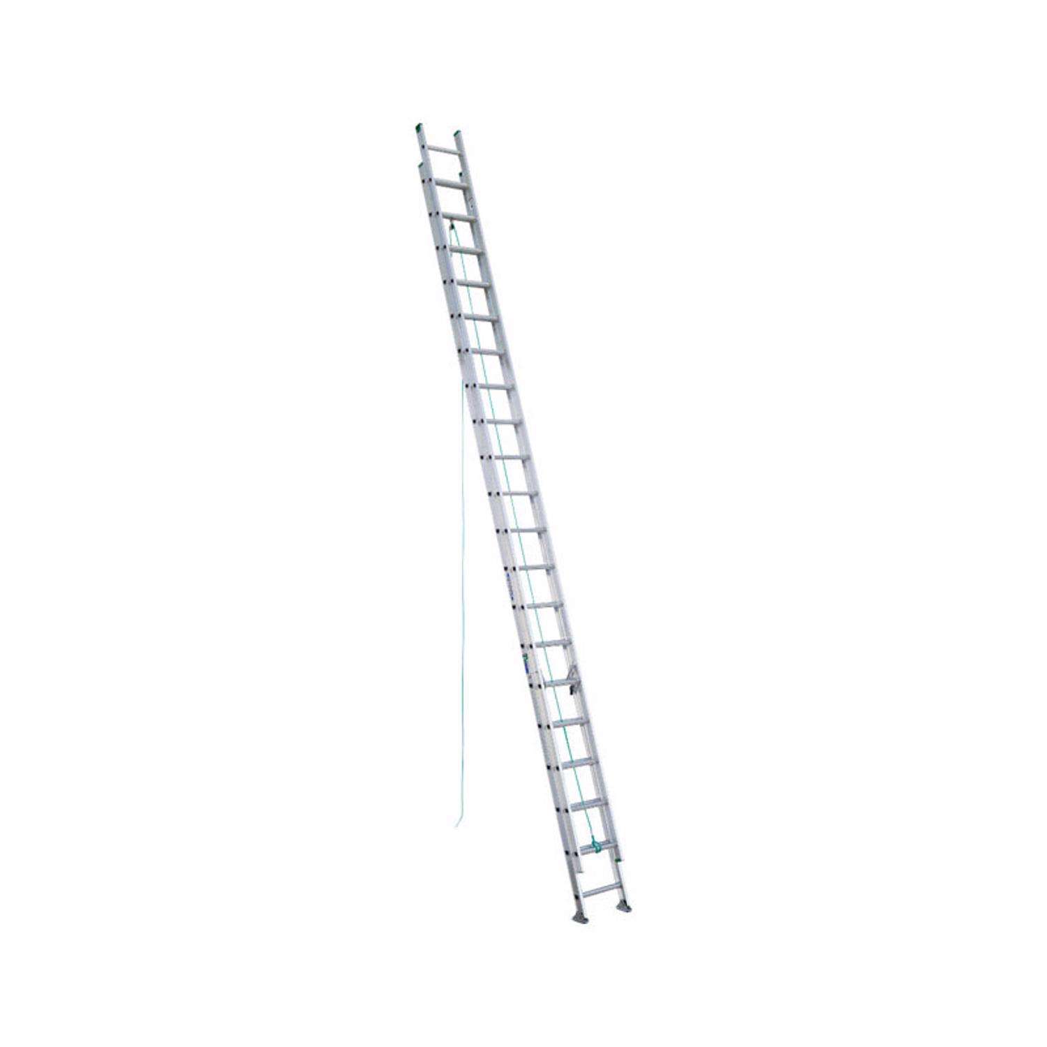 Werner 40 ft. H Aluminum Extension Ladder Type II 225 lb. capacity ...