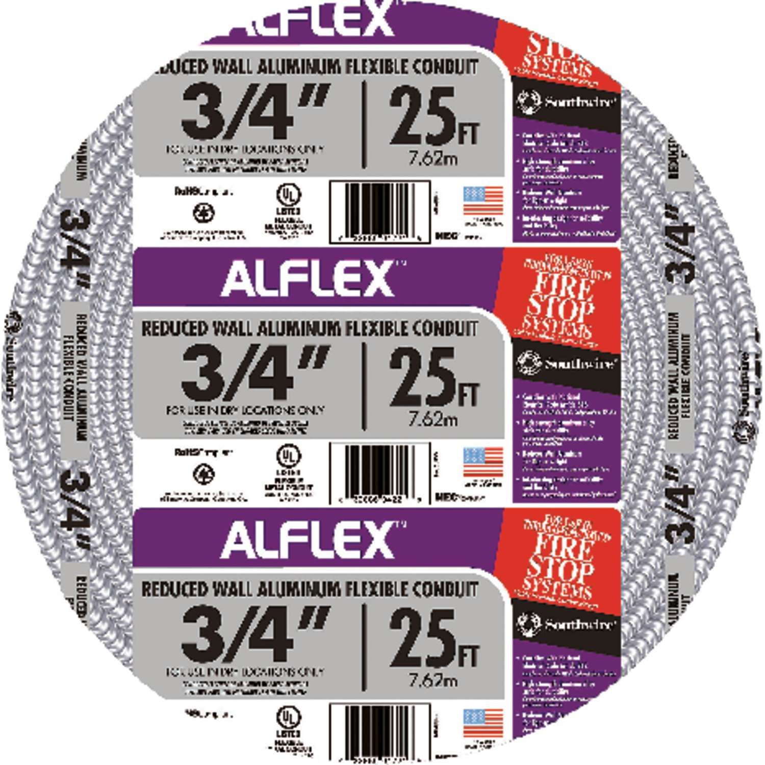 Southwire 3/4 in. D X 25 ft. L Aluminium Flexible Electrical Conduit ...