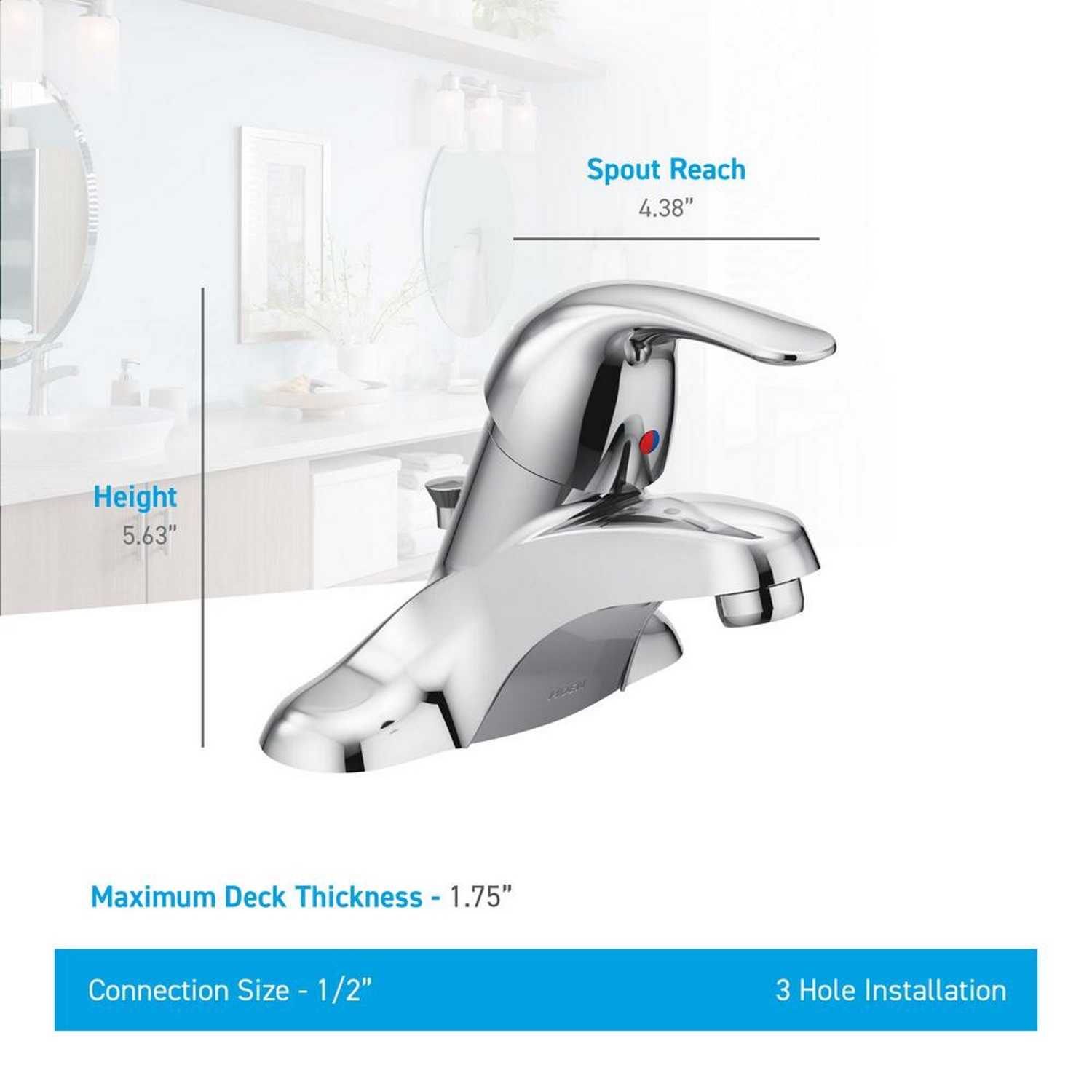 Moen Adler Chrome Single Handle Lavatory Faucet 4 in. - Ace Hardware