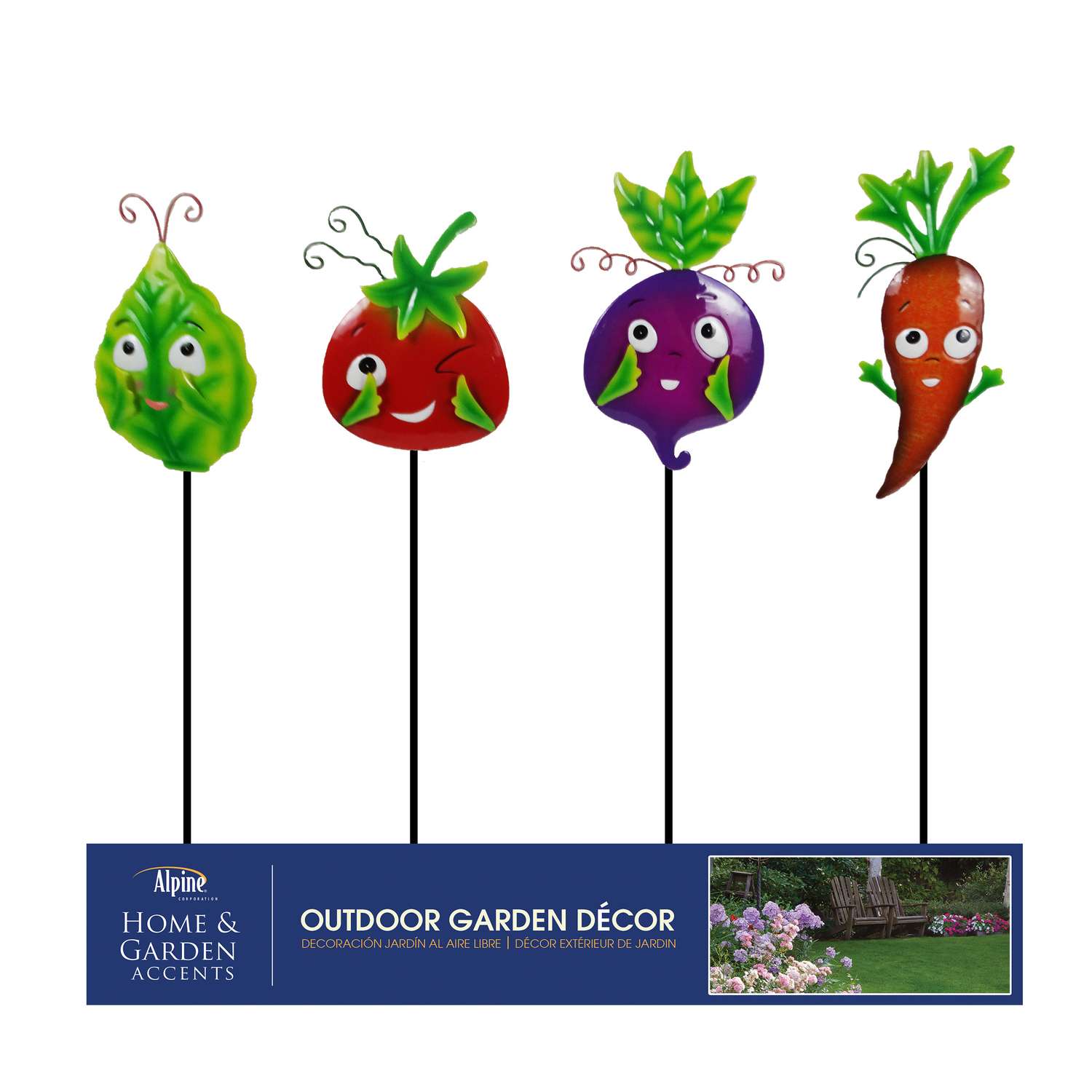 Alpine Multicolored Metal 12 in. H Vegetable Planter Stake - Ace Hardware