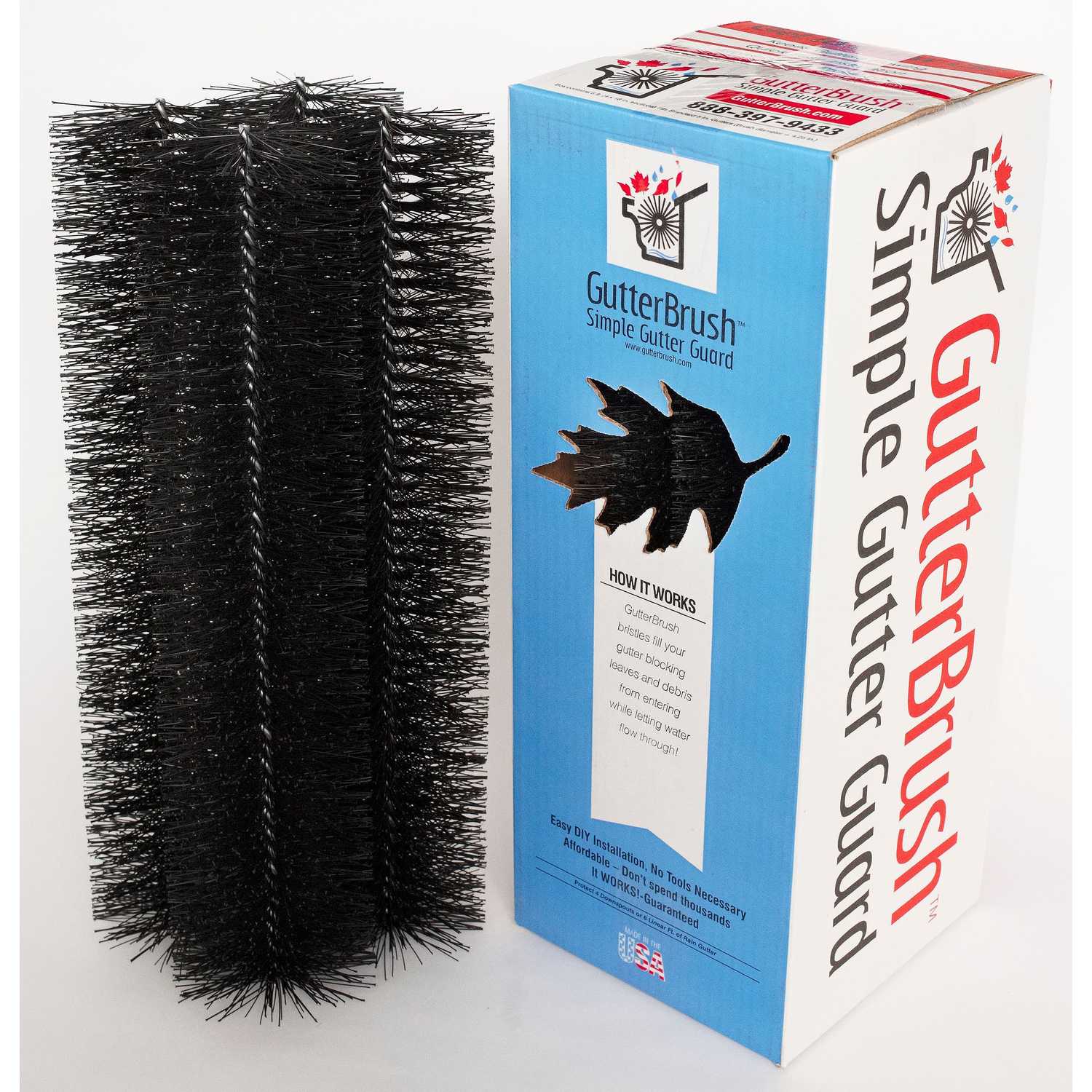 GutterBrush 1.5 in. L x 4.3 in. W Black Gutter Guard Polypropylene ...
