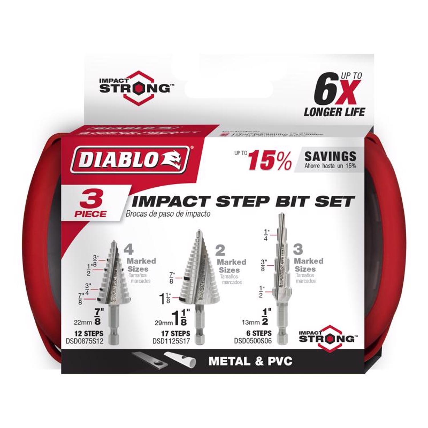 Diablo M2 Steel Step Drill Bit Set Hex Shank 3 pc - Ace Hardware