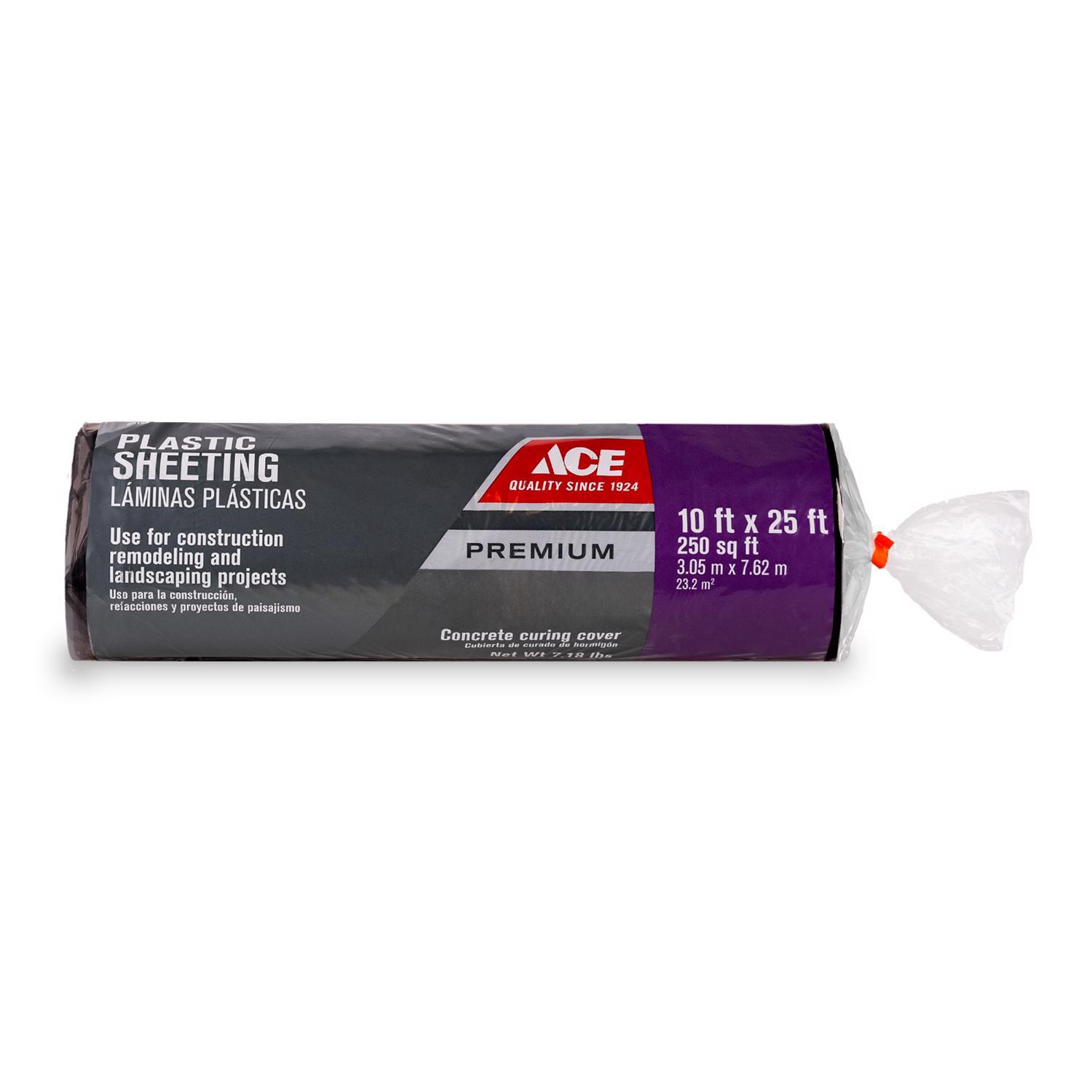 Ace Plastic Sheeting 6 mil X 10 ft. W X 25 ft. L Polyethylene Black ...