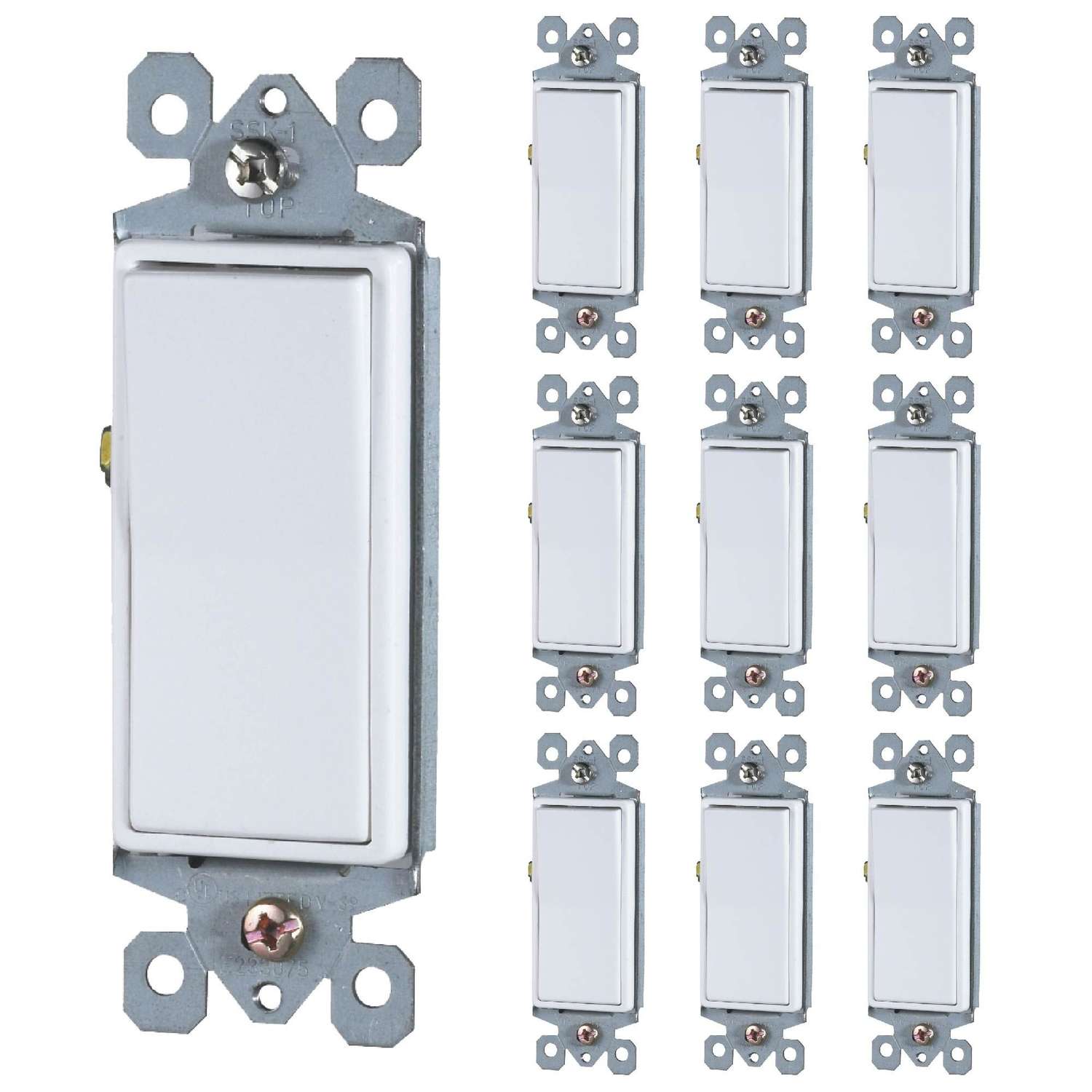 Faith 15 amps Three Pole 3-Way Paddle Switch White 10 pk Mfr# SSK1B-WH ...