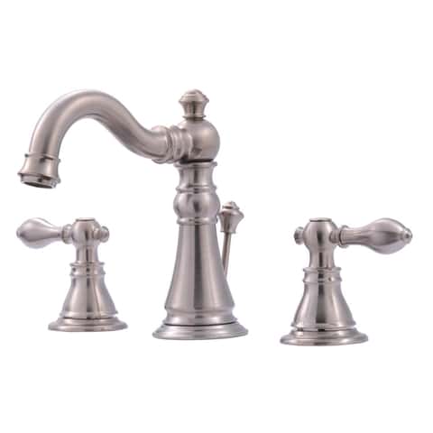 Ultra Faucets Signature Brushed Nickel Widespread Bathroom Sink Faucet ...