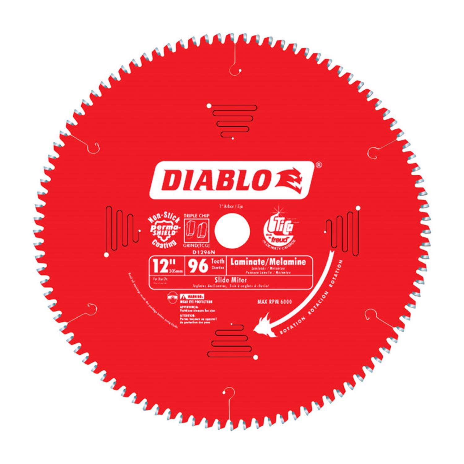 Diablo 12 in. D X 1 in. TiCo Hi-Density Carbide Circular Saw Blade 96 ...