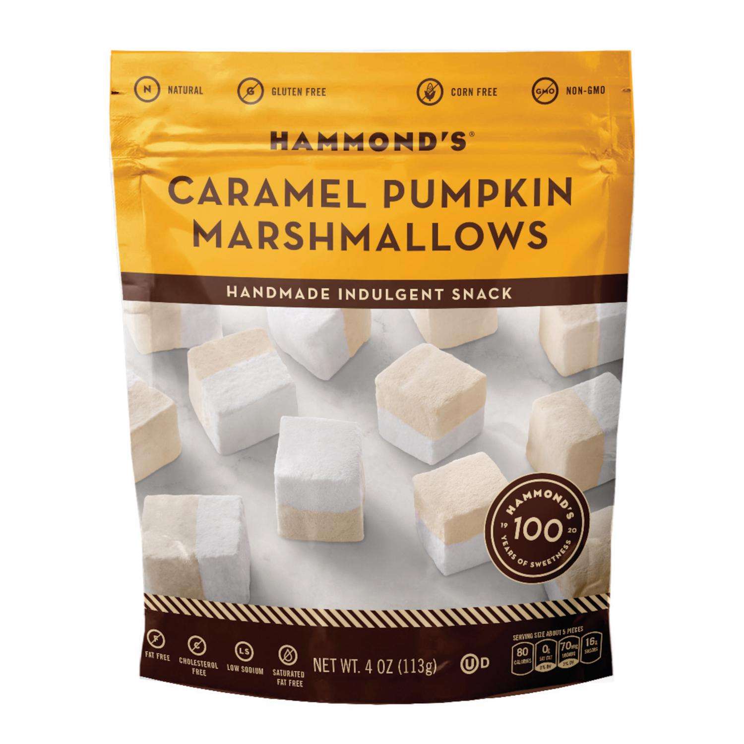 Hammond's Candies Natural Caramel Pumpkin Marshmallows 4 oz Bagged Mfr ...