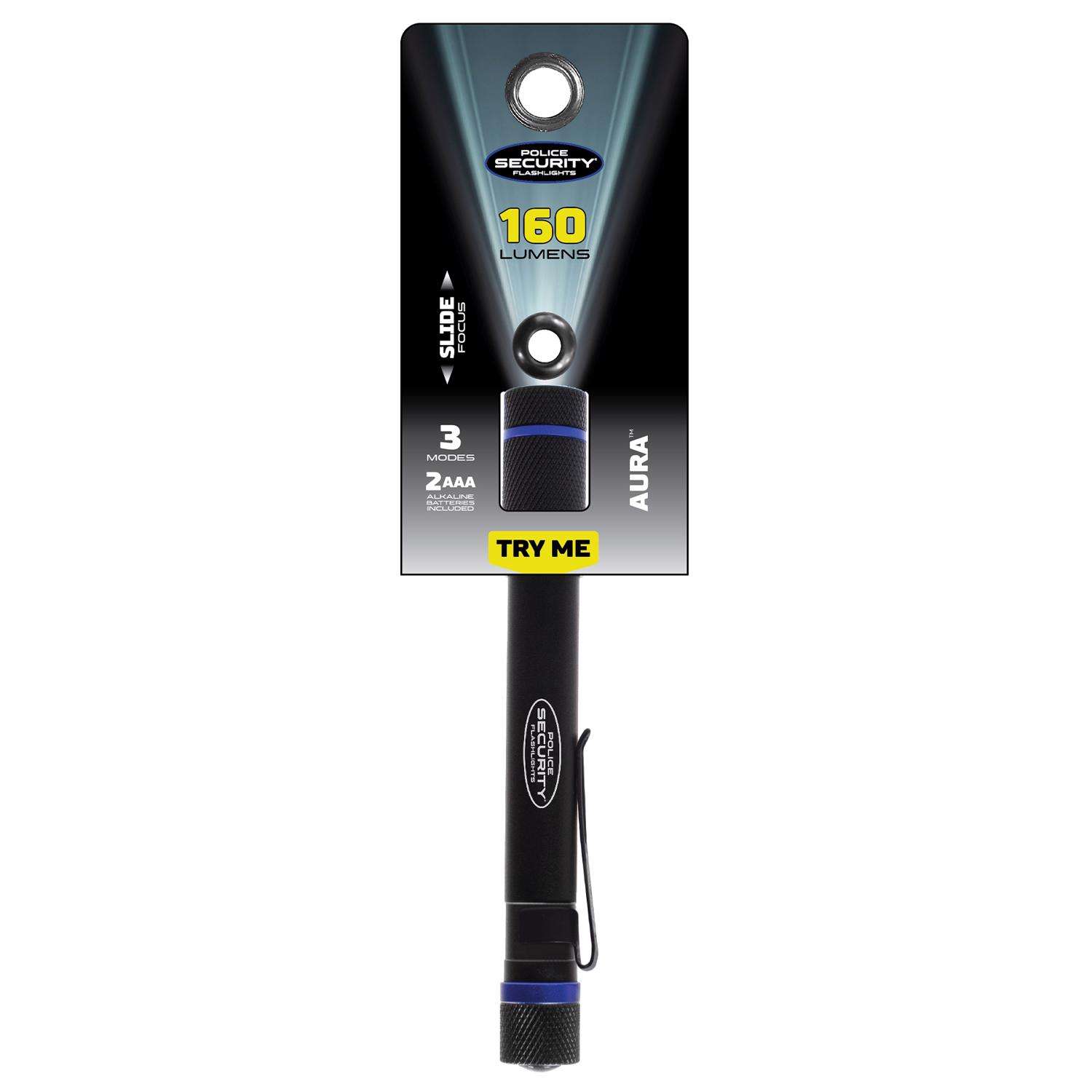 Police Security Aura 270 lm Black LED Pen Light AAA Battery - Ace Hardware