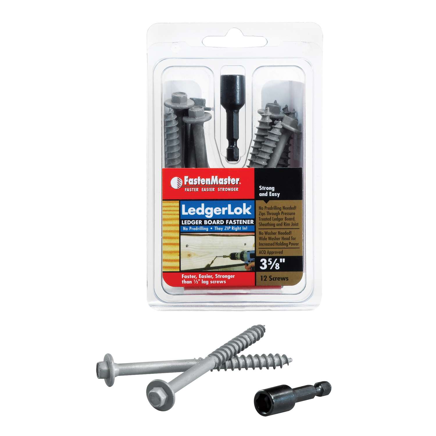 FastenMaster LedgerLok No. 14 x 3-5/8 in. L Epoxy Wood Screws 12 pk ...