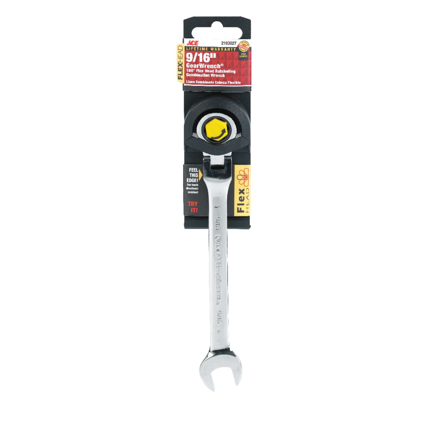 Ace Pro Series GearWrench 9/16 in. X 9/16 in. SAE Flex Head Combination ...