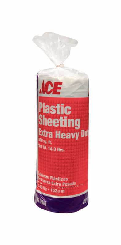 Ace Plastic Sheeting 6 mil x 20 ft. W x 25 ft. L Polyethylene Clear ...