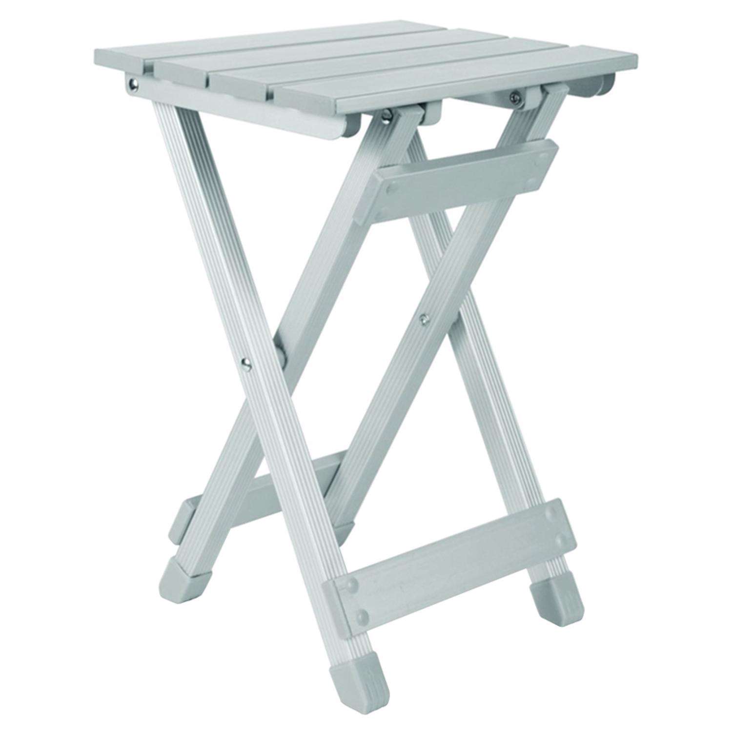 Camco Silver Rectangular Aluminum Folding Side Table - Ace Hardware