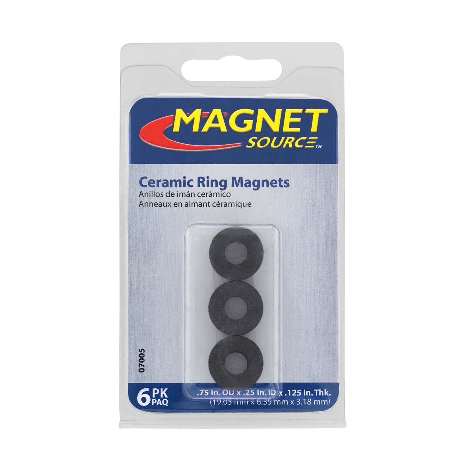 Master Magnetics .118 in. Ceramic Ring Magnet Rings 0.39 lb. pull 3.5 ...