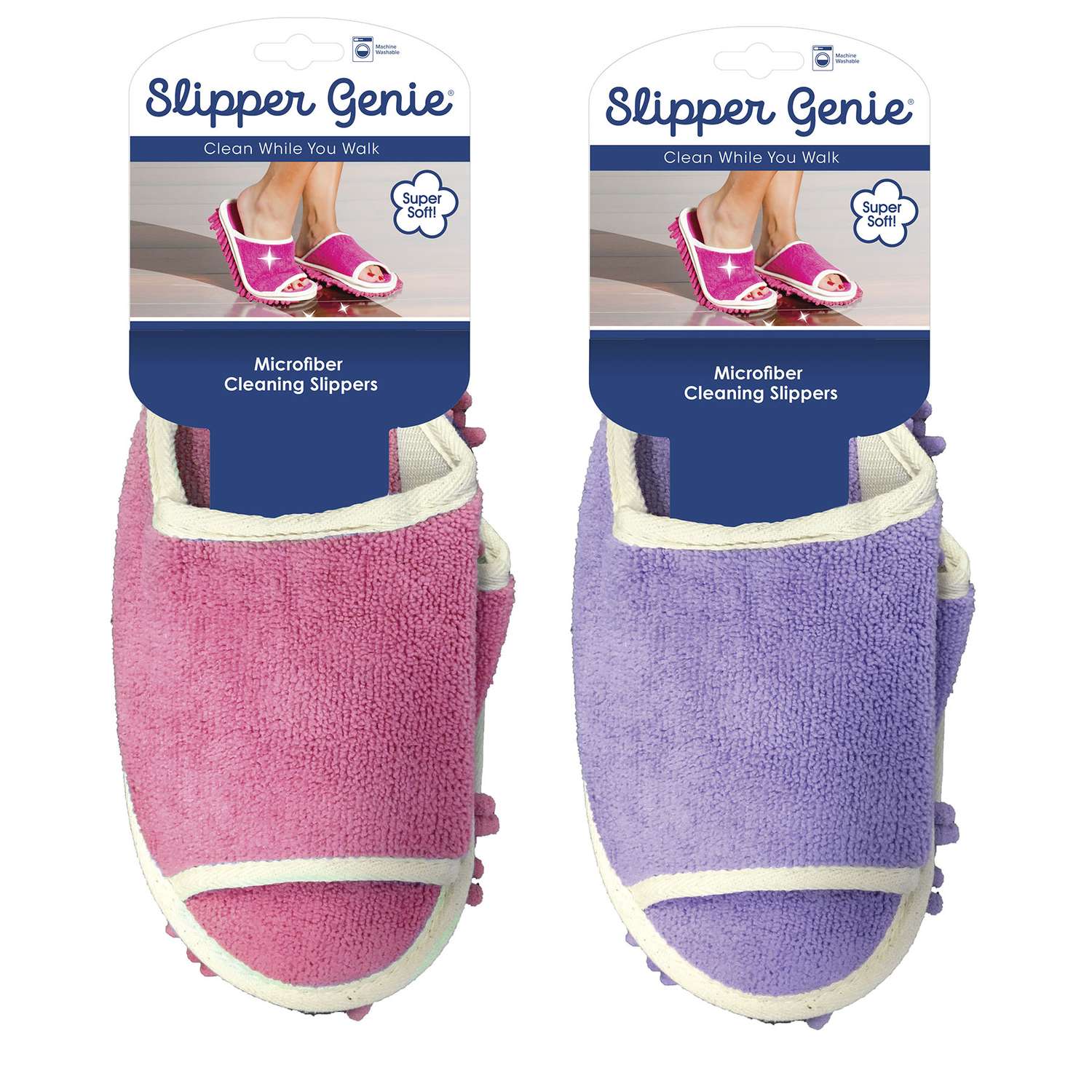 Evri Slipper Genie Microfiber Cleaning Slippers 5 in. W X 12 in. L 1 pk ...