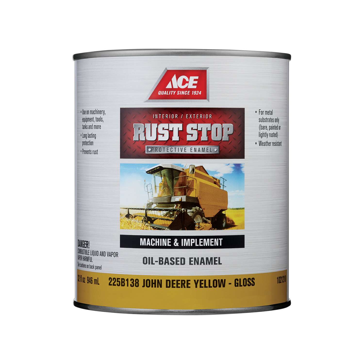 Ace Rust Stop Indoor/Outdoor Gloss John Deere Yellow Oil-Based Enamel ...