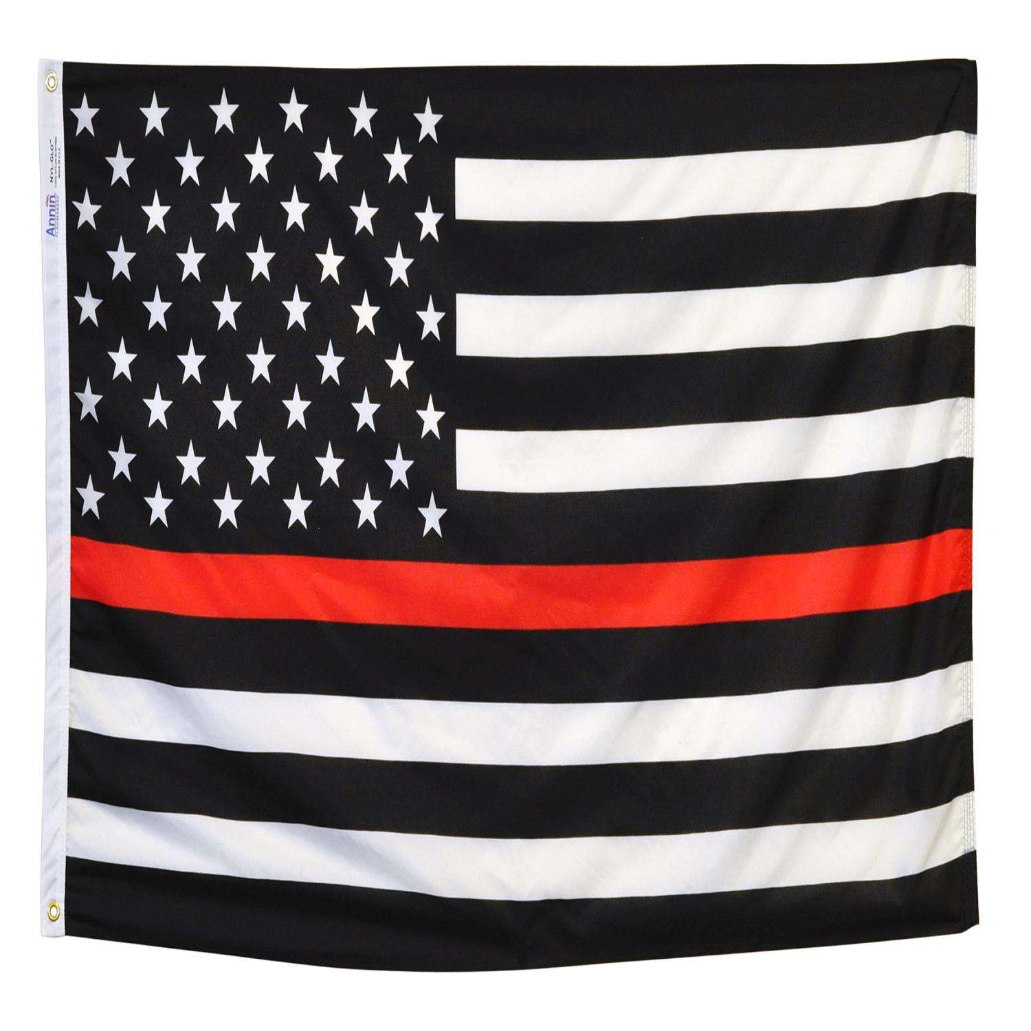 Annin Thin Red Line Flag 3 ft. W X 5 ft. L - Ace Hardware