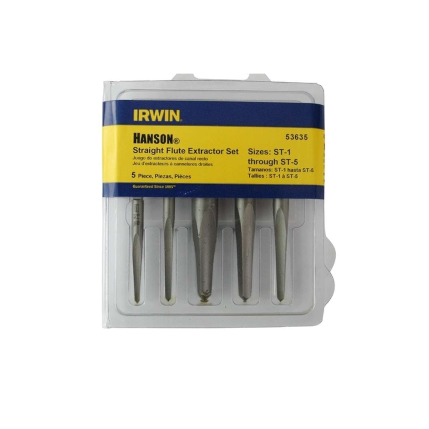 Irwin Hanson 3/8 in. Carbon Steel Straight Screw Extractor Set 7 in. 5 ...