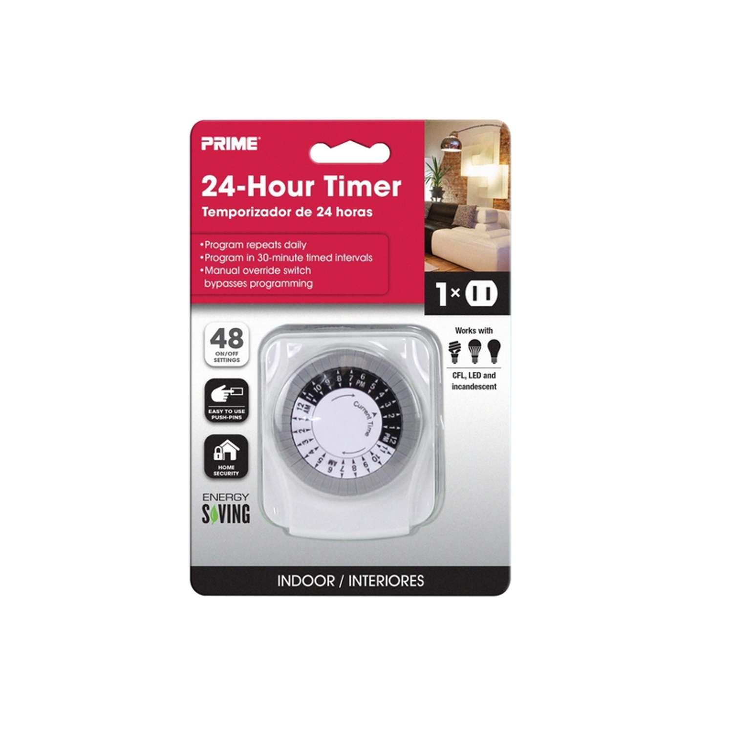 Prime Indoor Mechanical Timer 125 V White - Ace Hardware