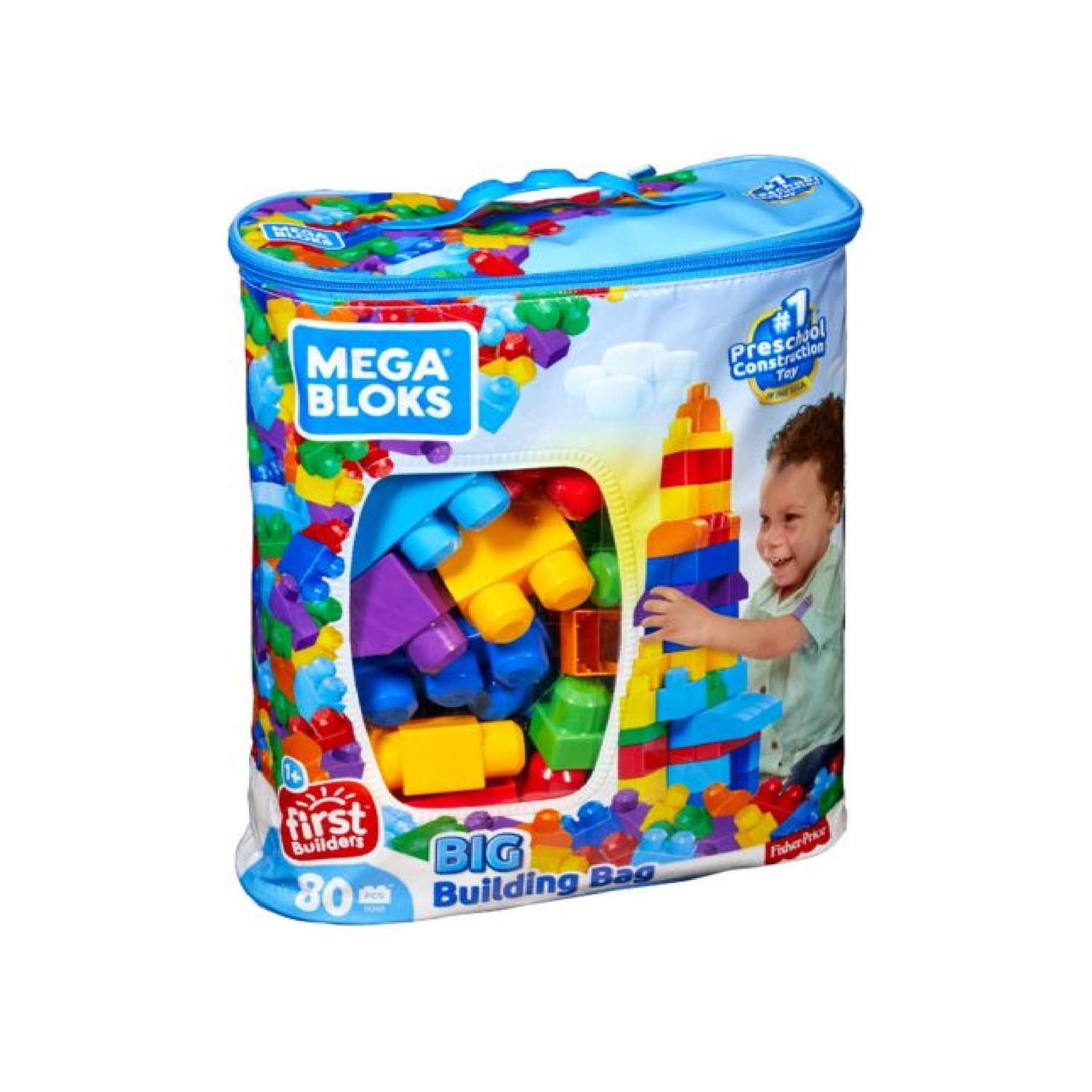 Mega Bloks First Builders Big Building Bag of Blocks Plastic 80 pc ...