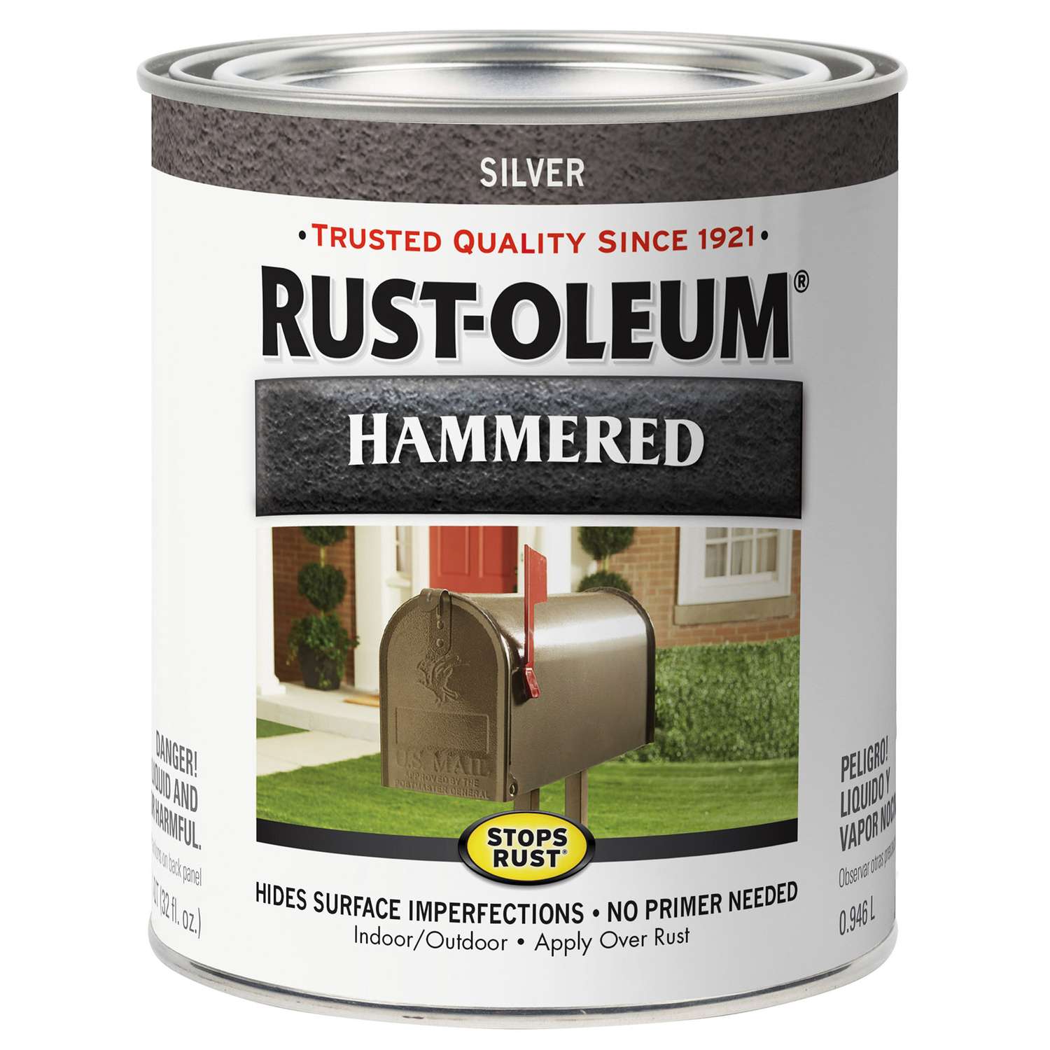 Rust-Oleum Stops Rust Indoor and Outdoor Hammered Silver Oil-Based Rust ...