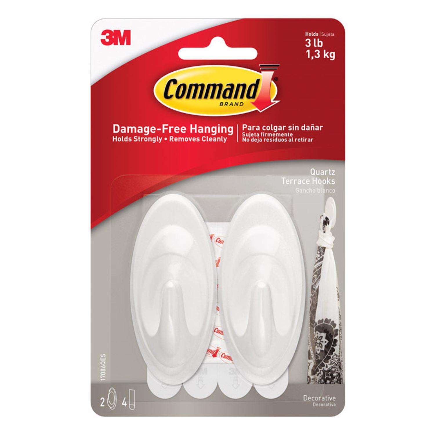 3M Command Medium Plastic Hook 3.25 in. L 2 pk Mfr# 17086-ES - Ace Hardware