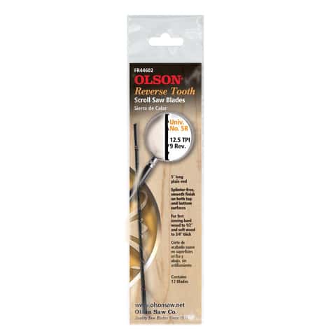 Olson 5 in. Carbon Steel Scroll Saw Blade 12.5 TPI 12 pk Mfr FR44602 Ace Hardware