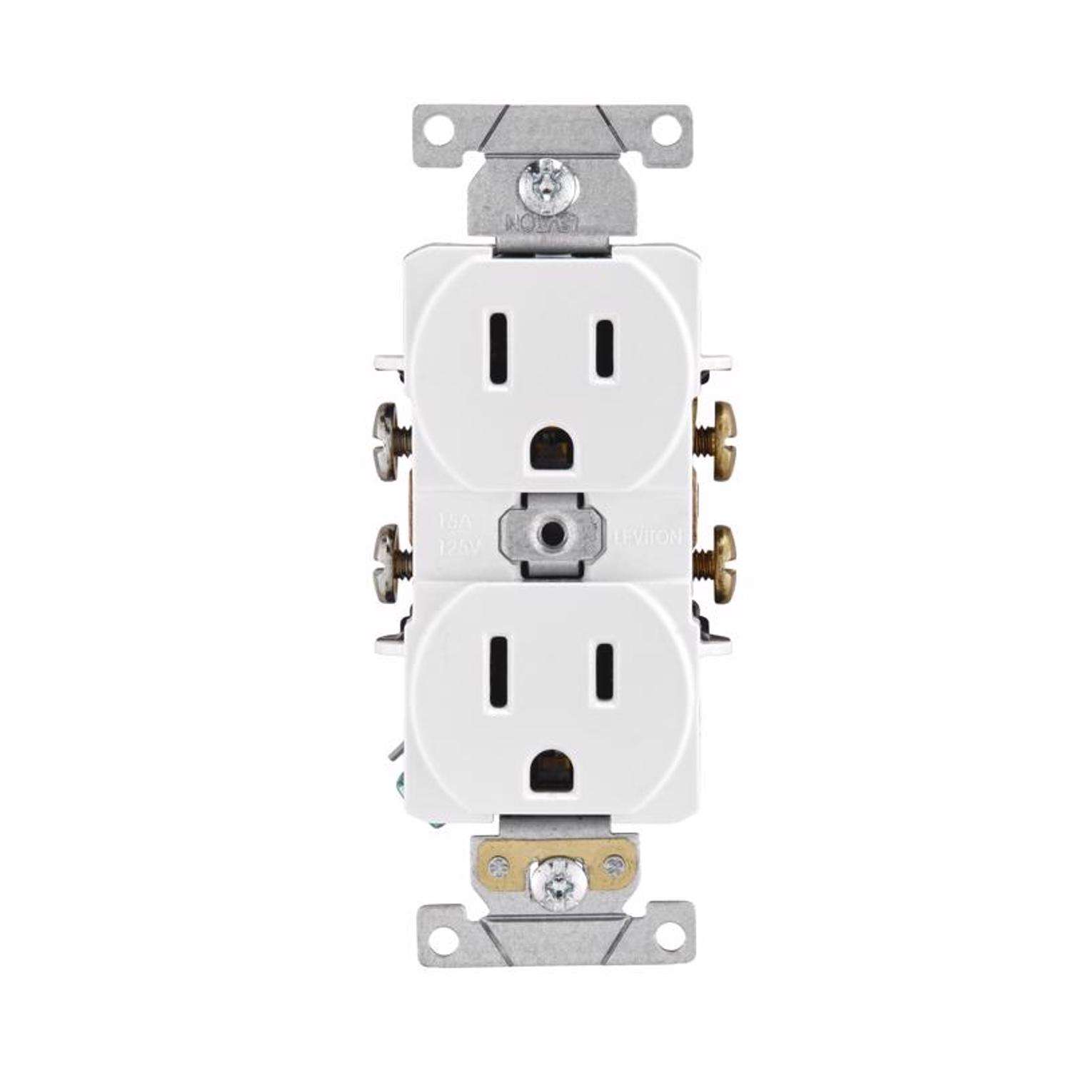 Leviton 15 amps 125 V Duplex White Outlet 5-15R 1 pk - Ace Hardware