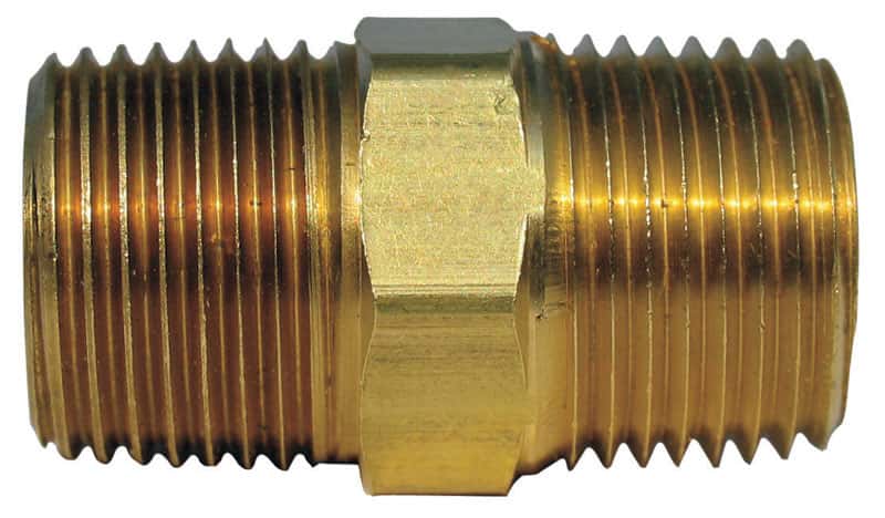 JMF Company 1/2 in. MPT Brass Hex Nipple - Ace Hardware