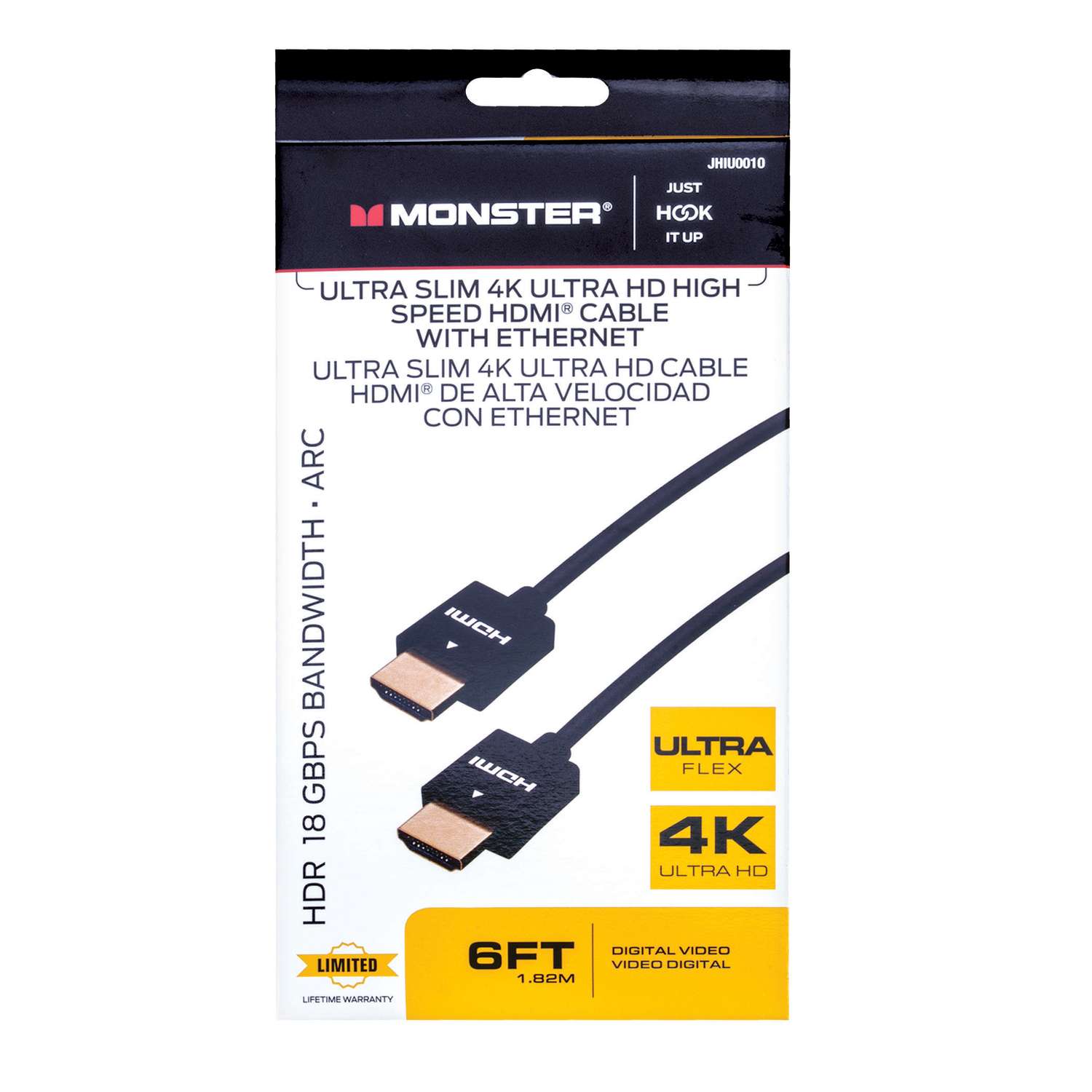 Monster Just Hook It Up 6 ft. L High Speed Cable with Ethernet HDMI ...