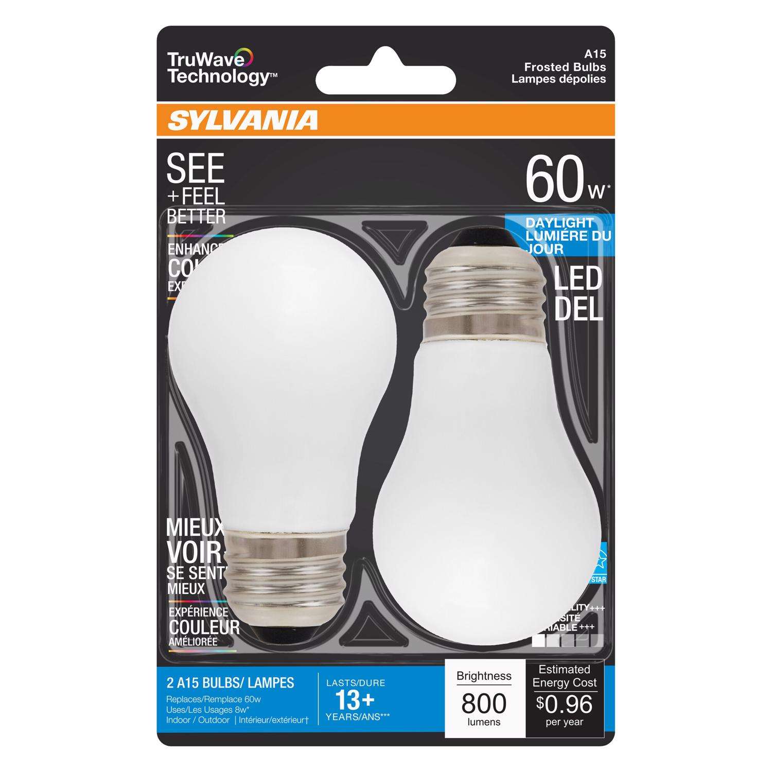 Sylvania Truwave A15 E26 (Medium) LED Bulb Daylight 60 Watt Equivalence ...