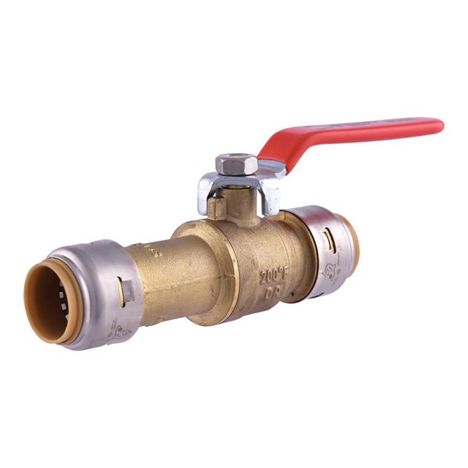 SharkBite 3/4 in. Brass Push Fit Slip Ball Valve Full Port Lever For ...