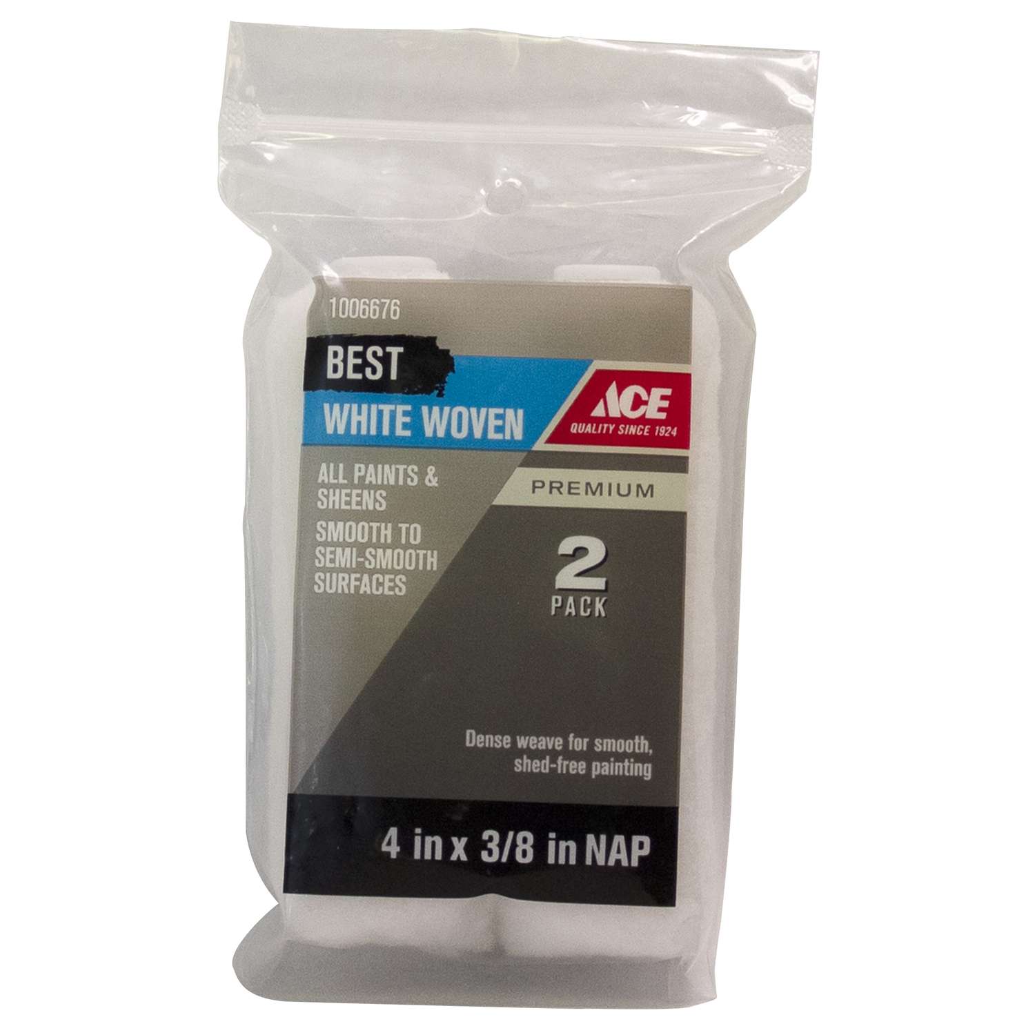 Ace Best Woven Fabric 4 in. W X 3/8 in. Mini Paint Roller Cover 2 pk ...