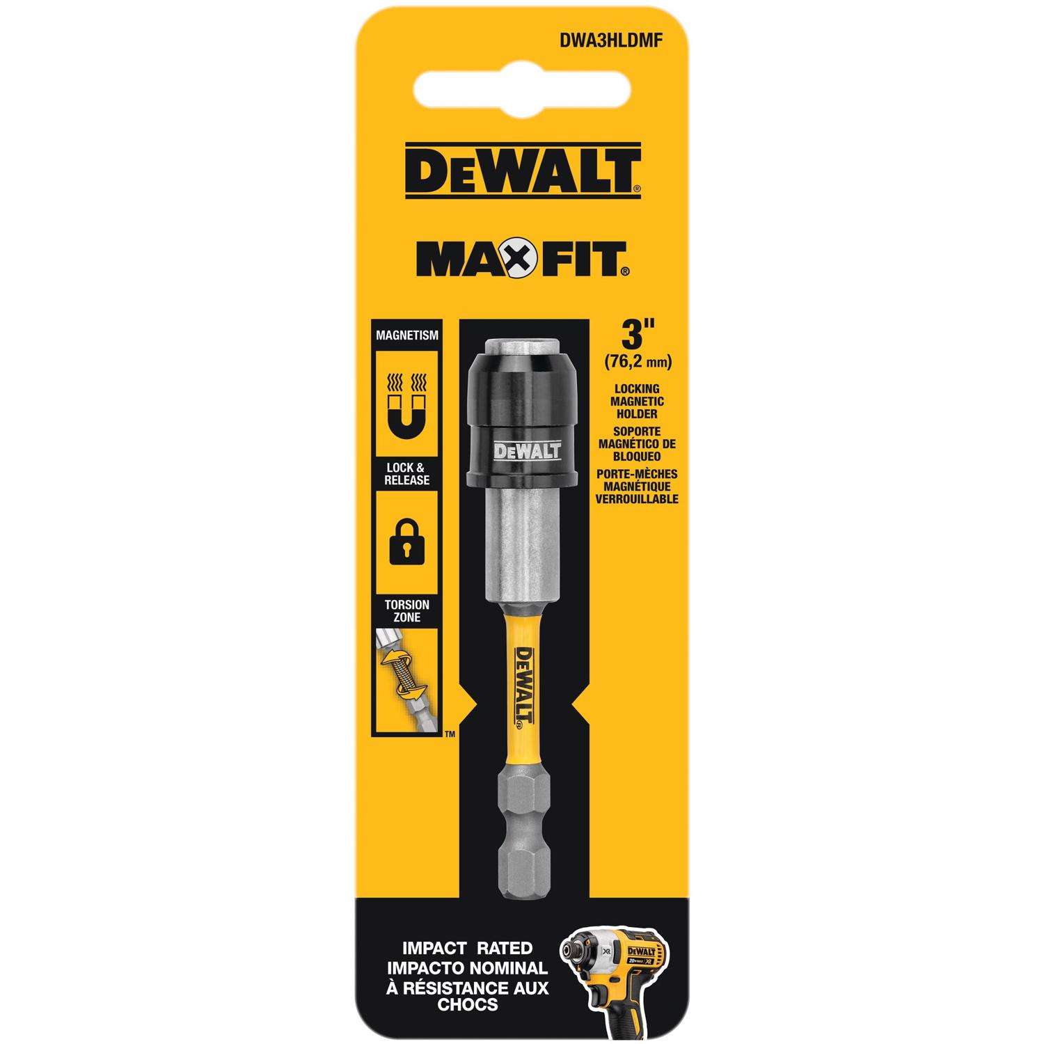DeWalt Max Fit 3 in. Steel Magnetic Bit Holder 1/4 in. Hex Shank 1 pc ...