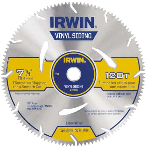 Irwin 7-1/4 in. D X 5/8 in. Steel Circular Saw Blade 120 teeth 1 pk ...