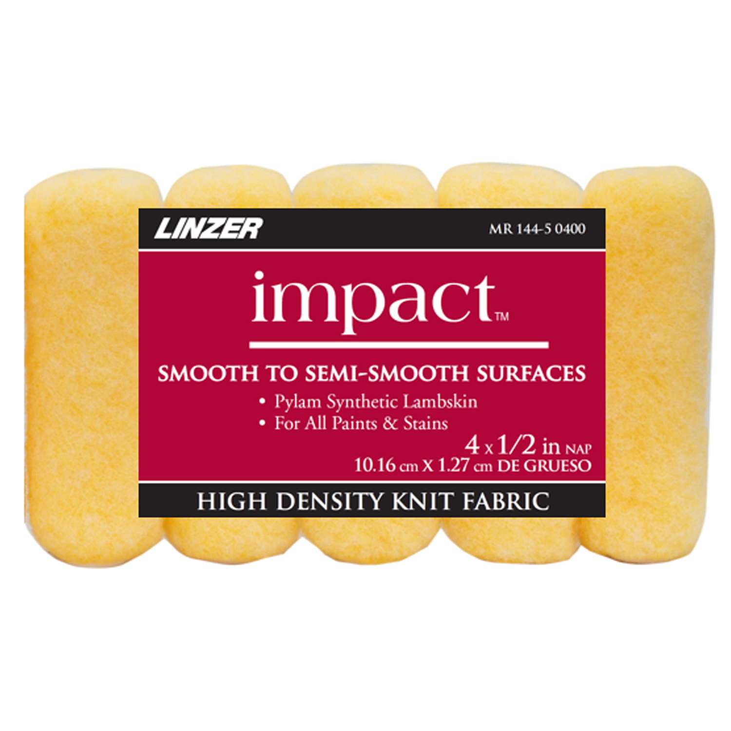Linzer Impact Synthetic Lambskin 4 in. W X 1/2 in. Paint Roller Cover 5 ...