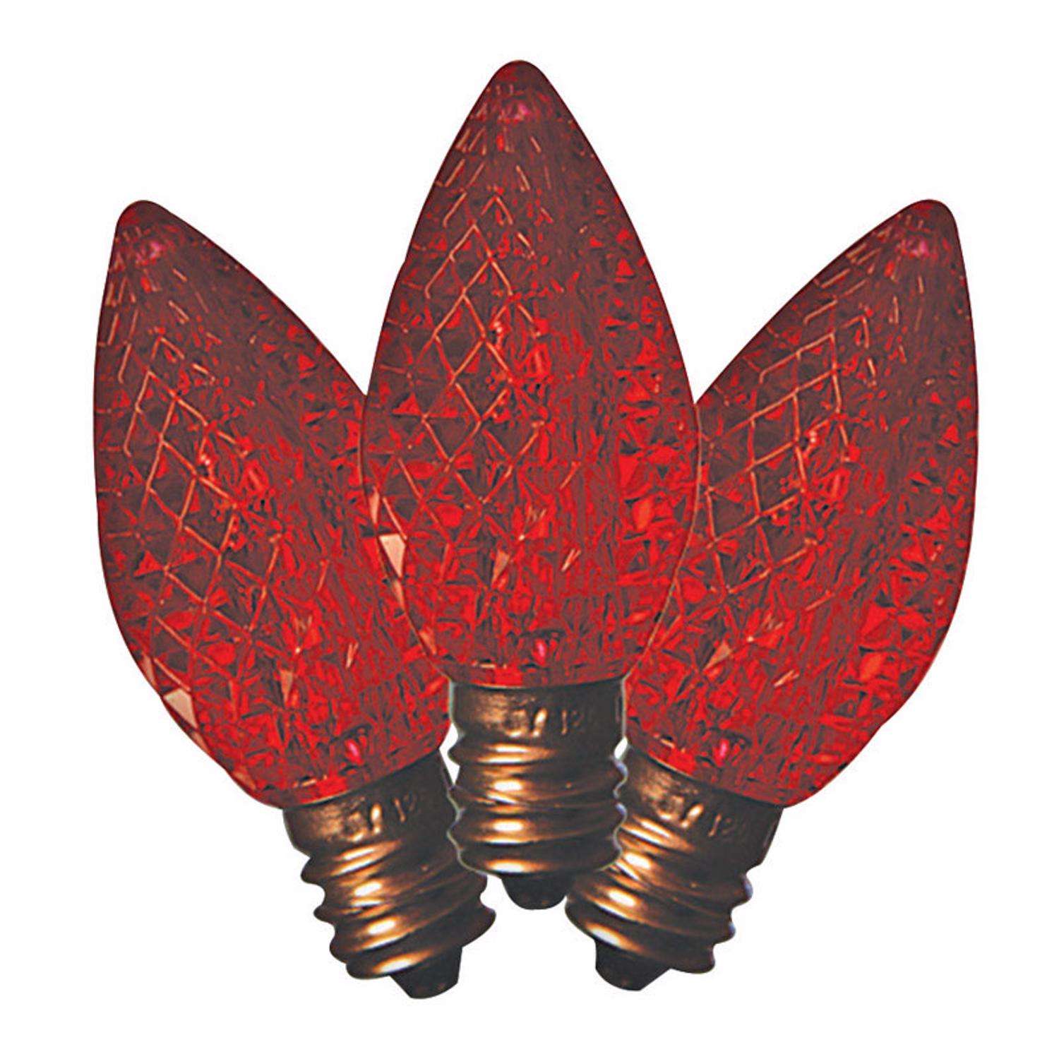 Holiday Bright Lights LED C7 Red 25 ct Replacement Christmas Light ...