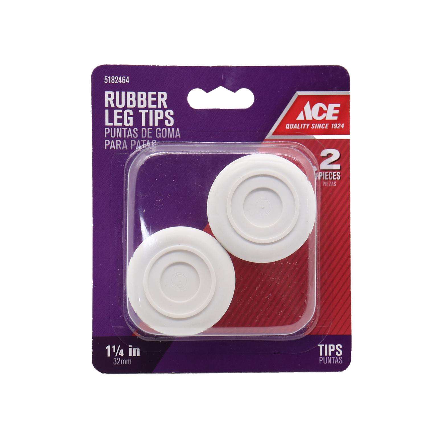 Ace Rubber Leg Tip Off-White Round 1-1/4 in. W 2 pk Mfr# A0106 - Ace ...