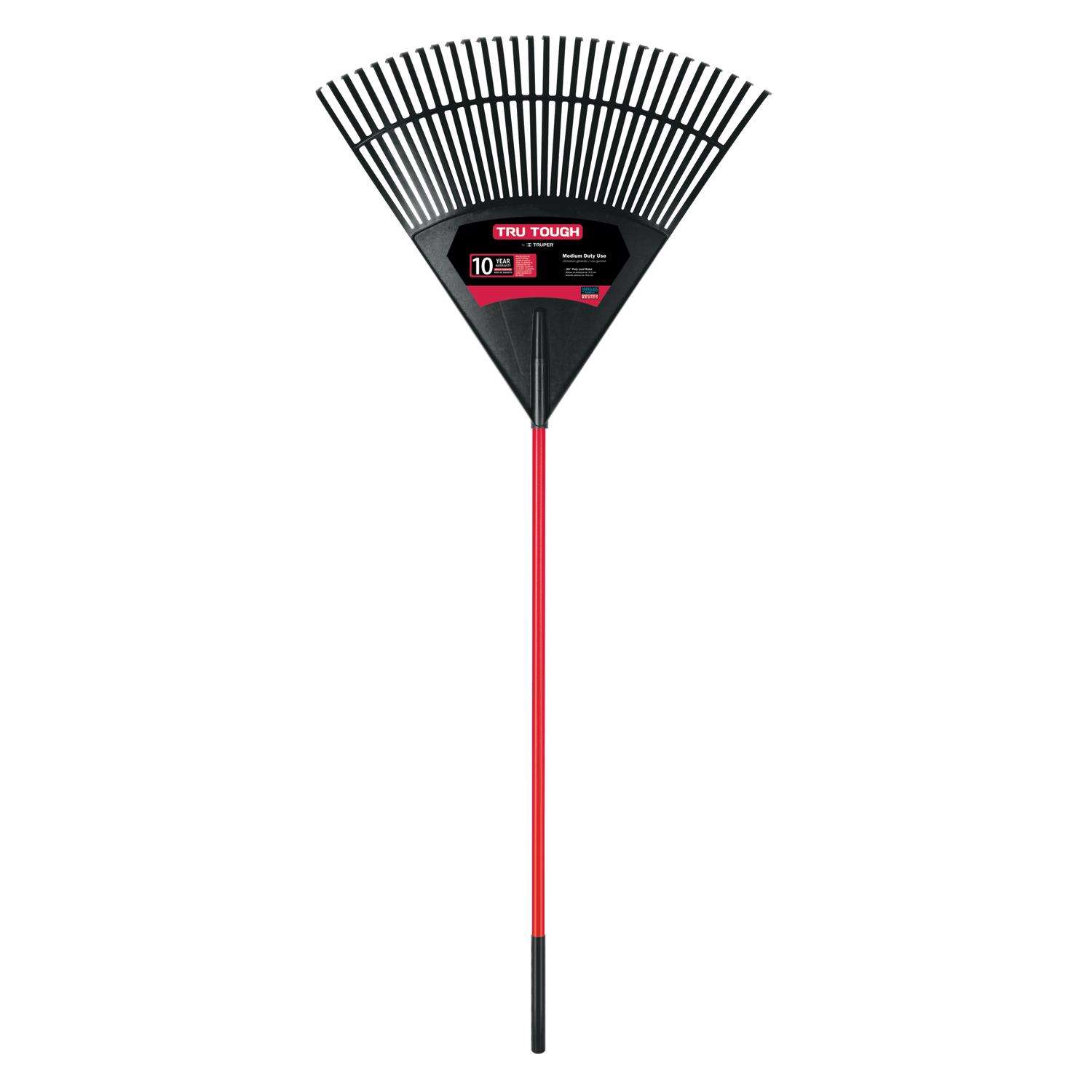 Truper Tru-Tough 71.5 in. 30 Tine Poly Leaf Rake Fiberglass Handle Mfr ...