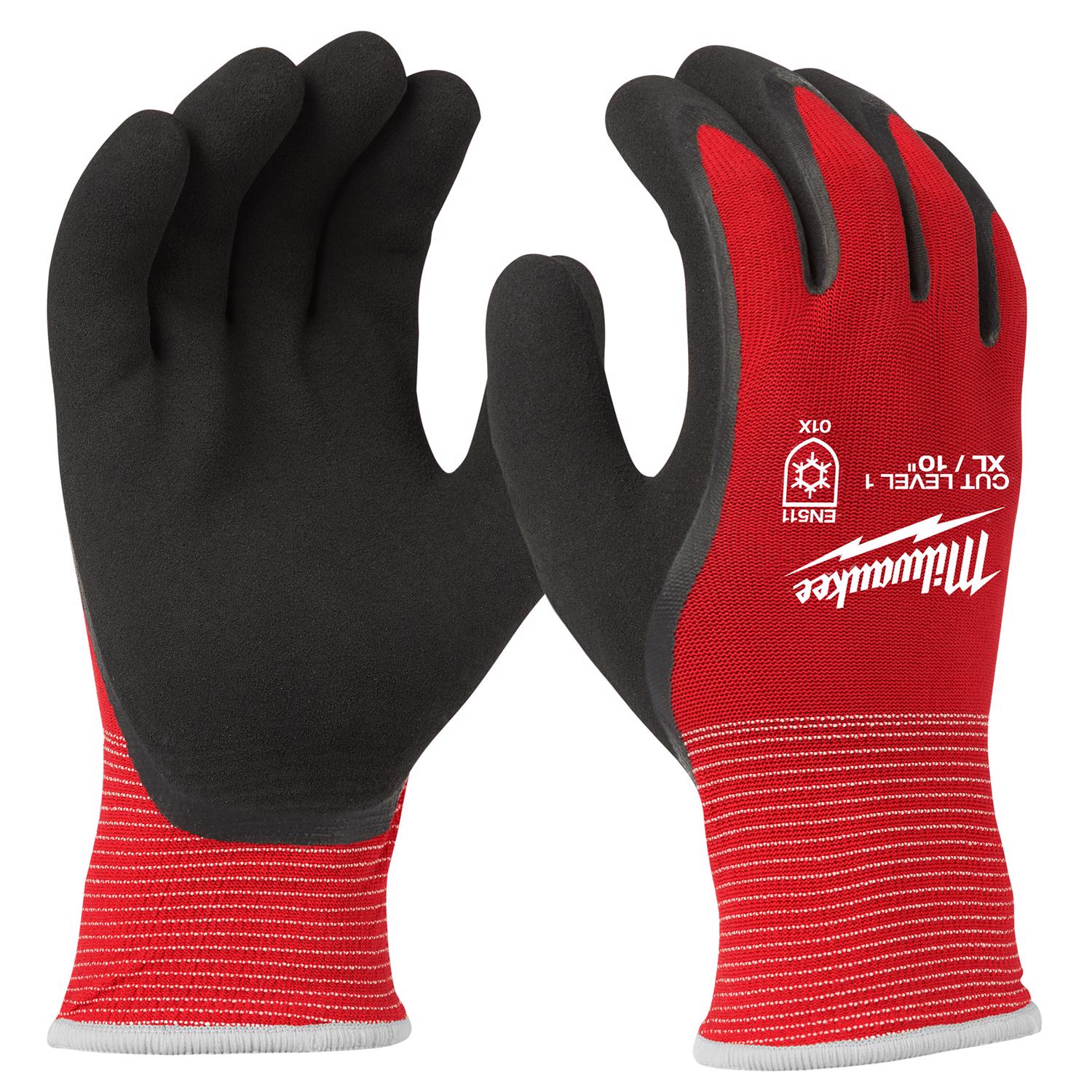 Milwaukee Unisex Indoor/Outdoor Winter Dipped Gloves Black/Red XL 1 ...