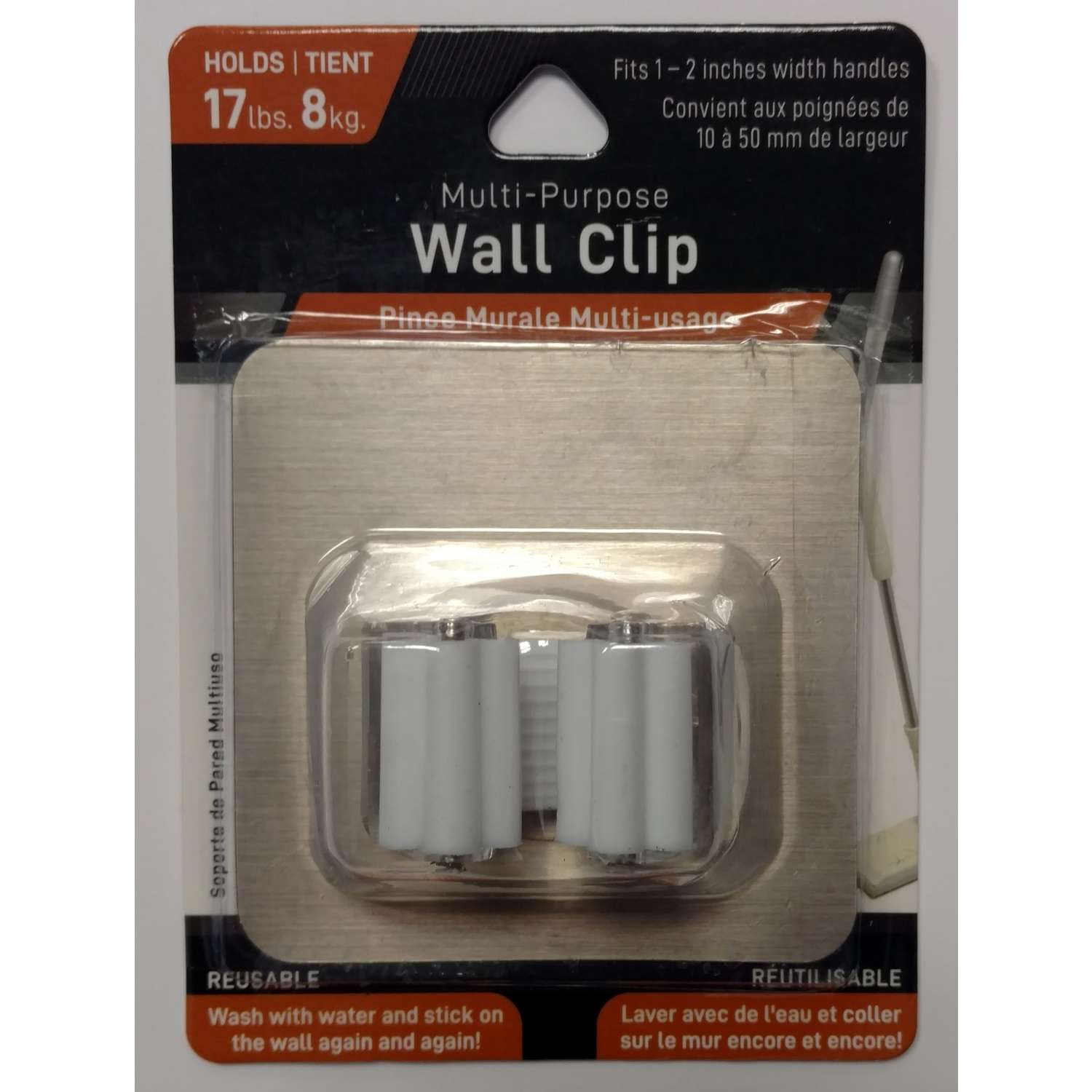 Jacent Silver/White Plastic/Steel Multipurpose Hook 17 lb. cap. 1 pk ...