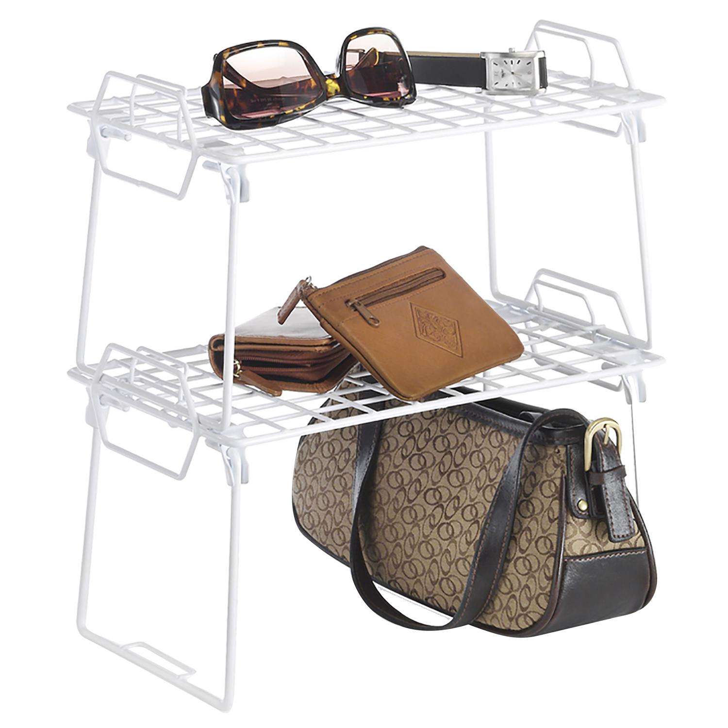 Whitmor 7 in. H X 12.38 in. W X 7 in. L White Stackable Shelf Mfr# 6023 ...