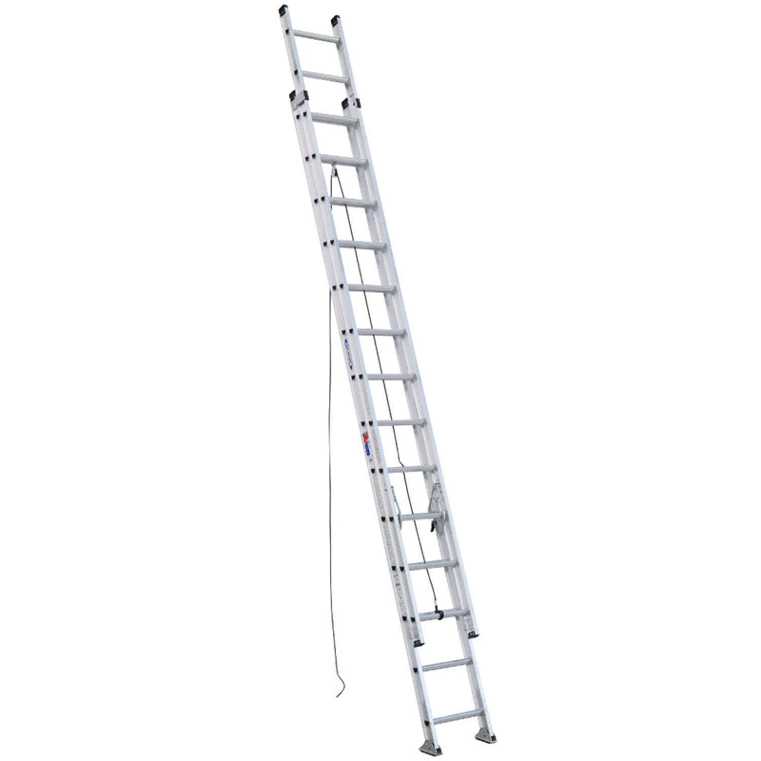 Werner 28 ft. H Aluminum Telescoping Extension Ladder Type IA 300 lb ...