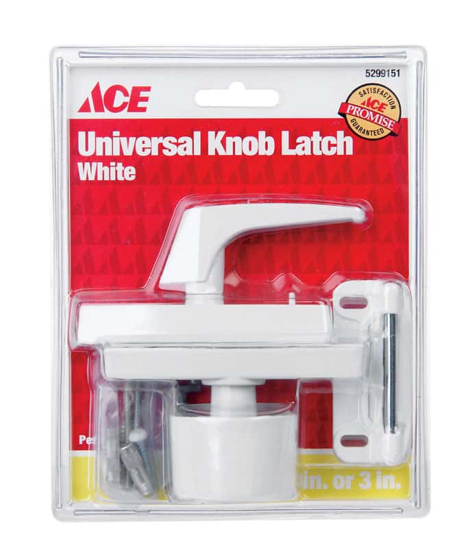 Ace White Steel Universal Knob Latch 1 pk - Ace Hardware