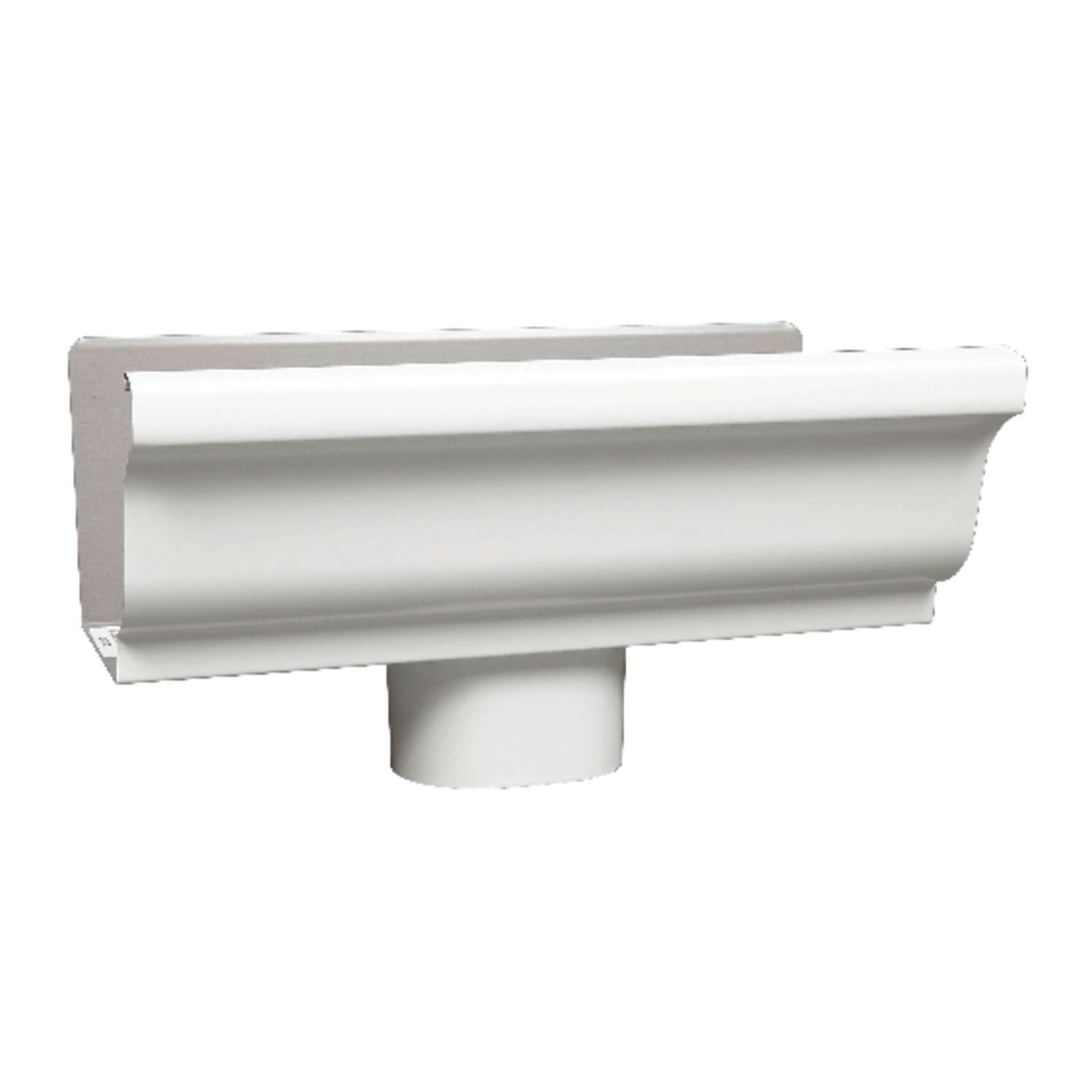 Amerimax 3.5 in. H X 5 in. W X 10 in. L White Aluminum K End w/Drop ...